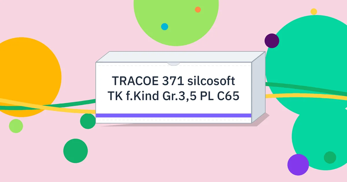 Symbolbild: Packung mit der Aufschrift TRACOE 371 silcosoft TK f.Kind Gr.3,5 PL C65 (PZN 14315291) – Verfügbarkeit und Bezug in Apotheken in Frankfurt am Main