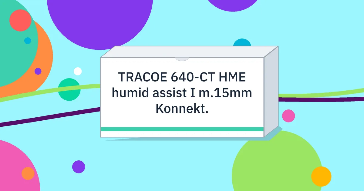 Symbolbild: Packung mit der Aufschrift TRACOE 640-CT HME humid assist I m.15mm Konnekt. (PZN 02718954) – Verfügbarkeit und Bezug in Apotheken in Frankfurt am Main