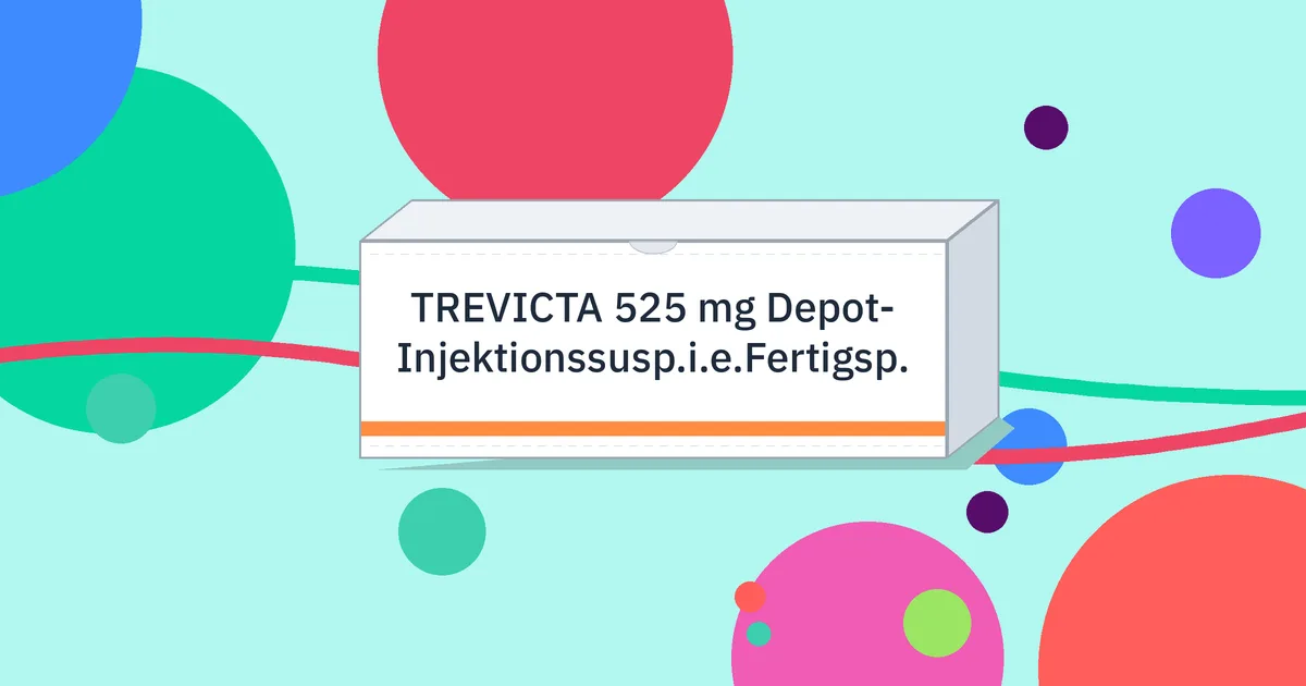 Symbolbild: Packung mit der Aufschrift TREVICTA 525 mg Depot-Injektionssusp.i.e.Fertigsp. (PZN 12899477) – Verfügbarkeit und Bezug in Apotheken in Frankfurt am Main