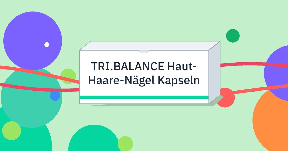 Symbolbild: Packung mit der Aufschrift TRI.BALANCE Haut-Haare-Nägel Kapseln (PZN 11871560) – Verfügbarkeit und Bezug in Apotheken in Frankfurt am Main