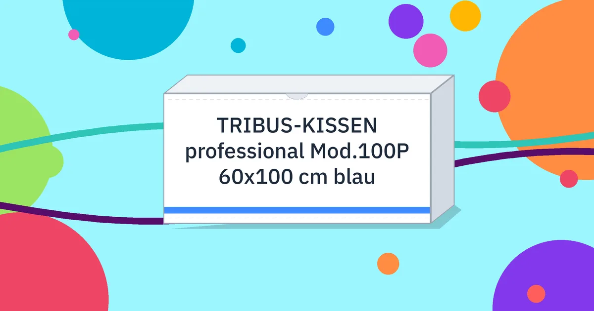 Symbolbild: Packung mit der Aufschrift TRIBUS-KISSEN professional Mod.100P 60x100 cm blau (PZN 17942278) – Verfügbarkeit und Bezug in Apotheken in Frankfurt am Main