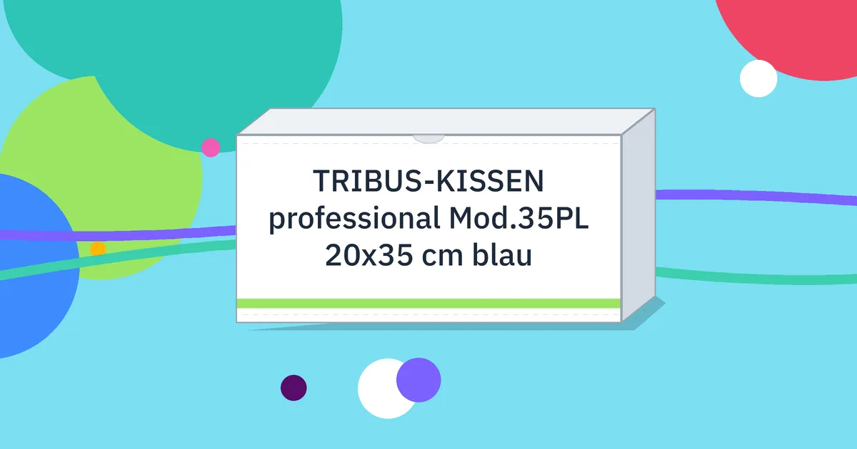 Symbolbild: Packung mit der Aufschrift TRIBUS-KISSEN professional Mod.35PL 20x35 cm blau (PZN 13650900) – Verfügbarkeit und Bezug in Apotheken in Frankfurt am Main