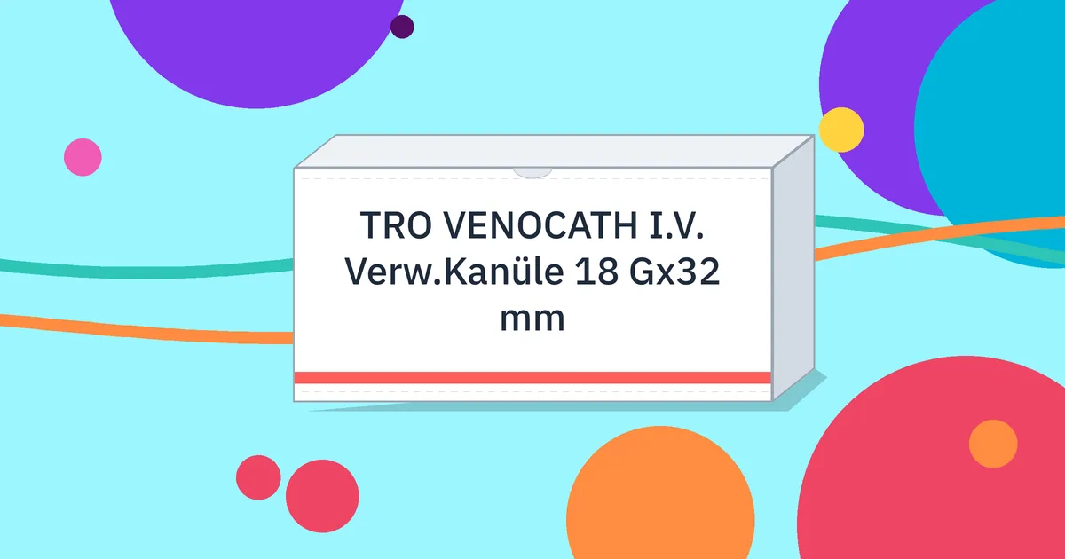 Symbolbild: Packung mit der Aufschrift TRO VENOCATH I.V. Verw.Kanüle 18 Gx32 mm (PZN 11187651) – Verfügbarkeit und Bezug in Apotheken in Frankfurt am Main