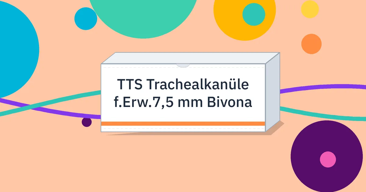 Symbolbild: Packung mit der Aufschrift TTS Trachealkanüle f.Erw.7,5 mm Bivona (PZN 01552084) – Verfügbarkeit und Bezug in Apotheken in Frankfurt am Main
