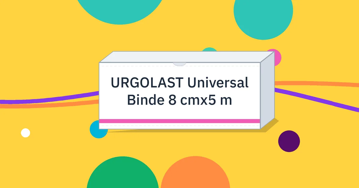 Symbolbild: Packung mit der Aufschrift URGOLAST Universal Binde 8 cmx5 m (PZN 00708265) – Verfügbarkeit und Bezug in Apotheken in Frankfurt am Main