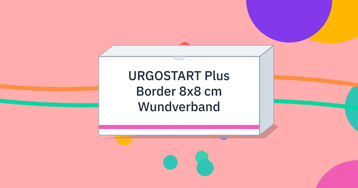 Symbolbild: Packung mit der Aufschrift URGOSTART Plus Border 8x8 cm Wundverband (PZN 20608241) – Verfügbarkeit und Bezug in Apotheken in Frankfurt am Main