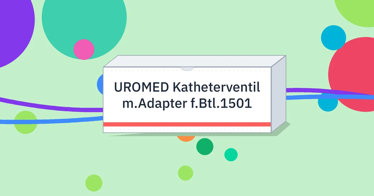 Symbolbild: Packung mit der Aufschrift UROMED Katheterventil m.Adapter f.Btl.1501 (PZN 07198560) – Verfügbarkeit und Bezug in Apotheken in Frankfurt am Main
