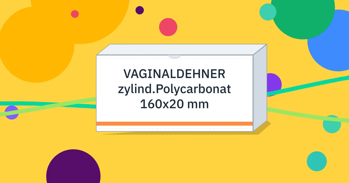 Symbolbild: Packung mit der Aufschrift VAGINALDEHNER zylind.Polycarbonat 160x20 mm (PZN 04021967) – Verfügbarkeit und Bezug in Apotheken in Frankfurt am Main