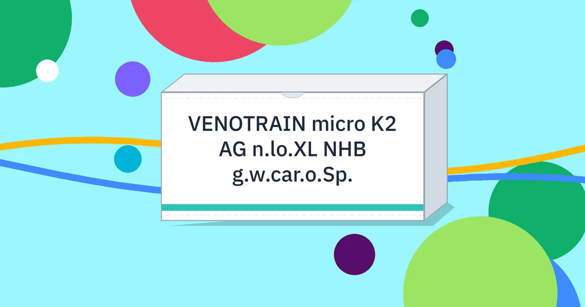 Symbolbild: Packung mit der Aufschrift VENOTRAIN micro K2 AG n.lo.XL NHB g.w.car.o.Sp. (PZN 09026107) – Verfügbarkeit und Bezug in Apotheken in Frankfurt am Main