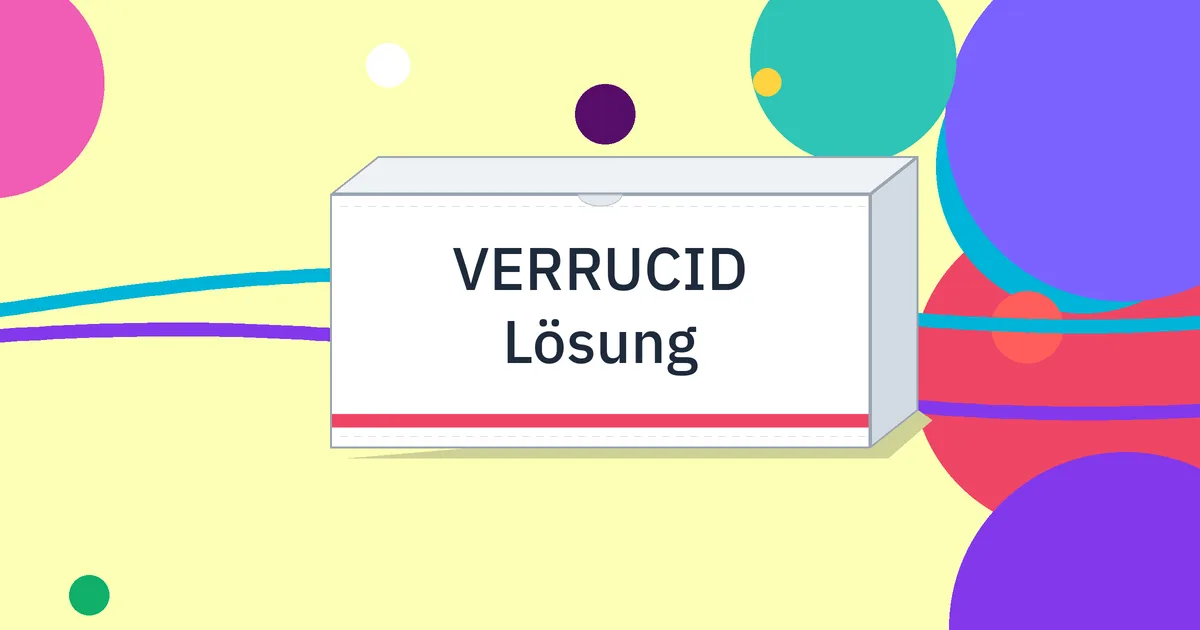 Symbolbild: Packung mit der Aufschrift VERRUCID Lösung (PZN 03181479) – Verfügbarkeit und Bezug in Apotheken in Frankfurt am Main