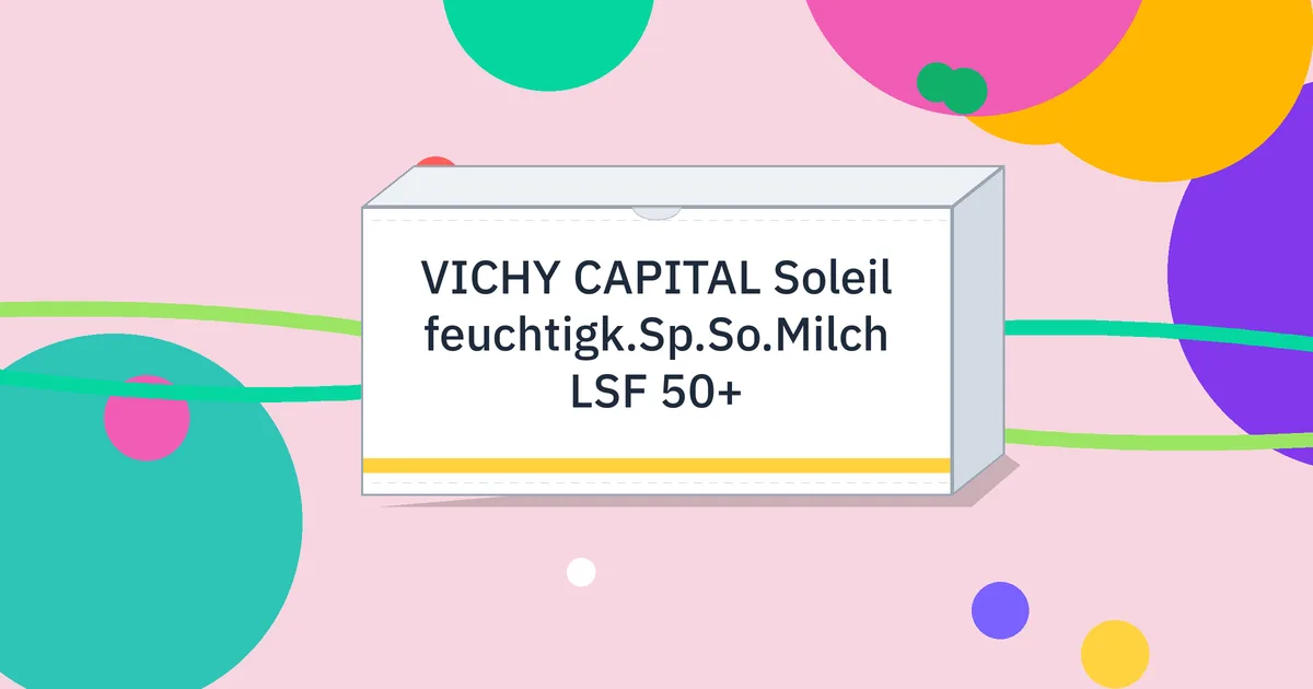 Symbolbild: Packung mit der Aufschrift VICHY CAPITAL Soleil feuchtigk.Sp.So.Milch LSF 50+ (PZN 16761497) – Verfügbarkeit und Bezug in Apotheken in Frankfurt am Main