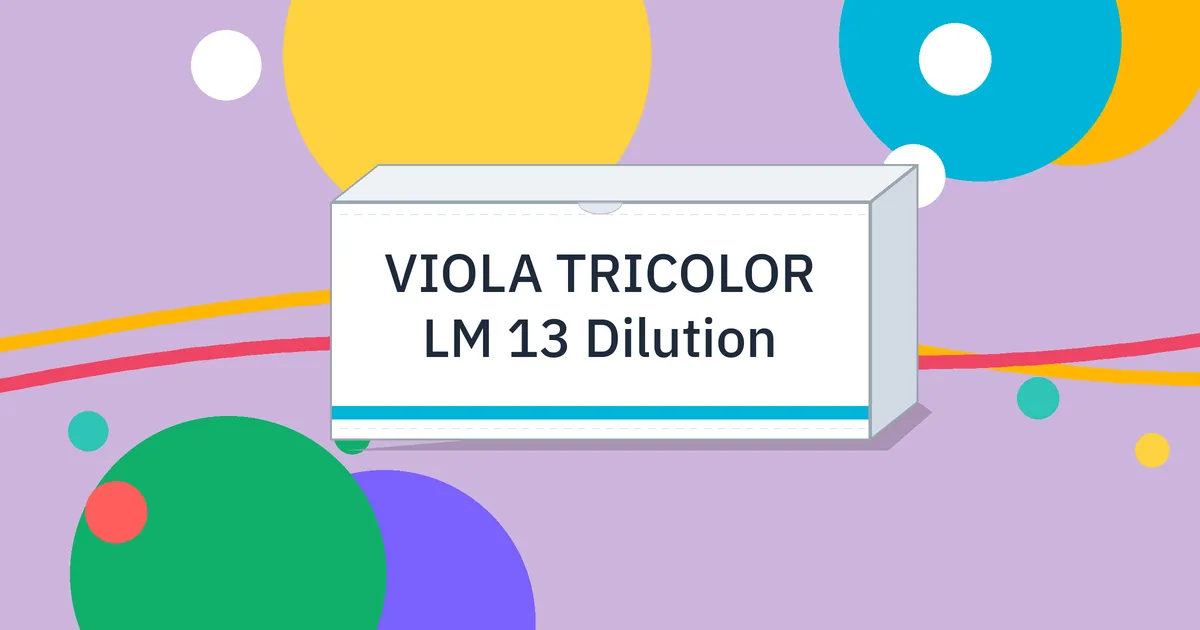 Symbolbild: Packung mit der Aufschrift VIOLA TRICOLOR LM 13 Dilution (PZN 13276169) – Verfügbarkeit und Bezug in Apotheken in Frankfurt am Main