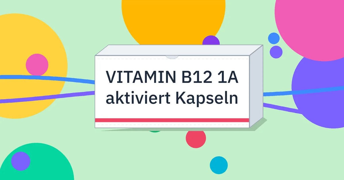 Symbolbild: Packung mit der Aufschrift VITAMIN B12 1A aktiviert Kapseln (PZN 12415516) – Verfügbarkeit und Bezug in Apotheken in Frankfurt am Main