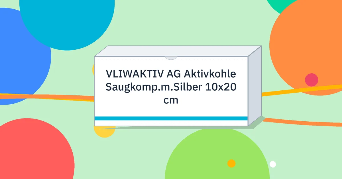 Symbolbild: Packung mit der Aufschrift VLIWAKTIV AG Aktivkohle Saugkomp.m.Silber 10x20 cm (PZN 18014244) – Verfügbarkeit und Bezug in Apotheken in Frankfurt am Main