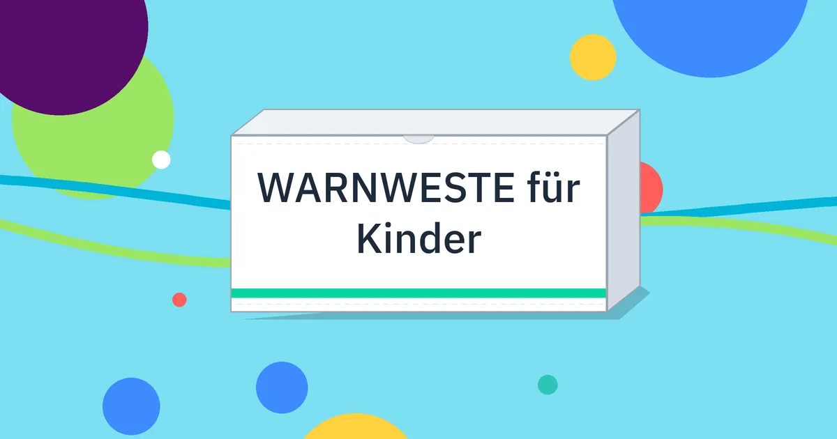 Symbolbild: Packung mit der Aufschrift WARNWESTE für Kinder (PZN 10063102) – Verfügbarkeit und Bezug in Apotheken in Frankfurt am Main
