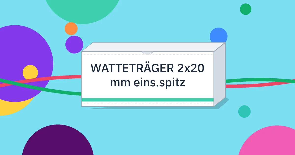 Symbolbild: Packung mit der Aufschrift WATTETRÄGER 2x20 mm eins.spitz (PZN 02446591) – Verfügbarkeit und Bezug in Apotheken in Frankfurt am Main
