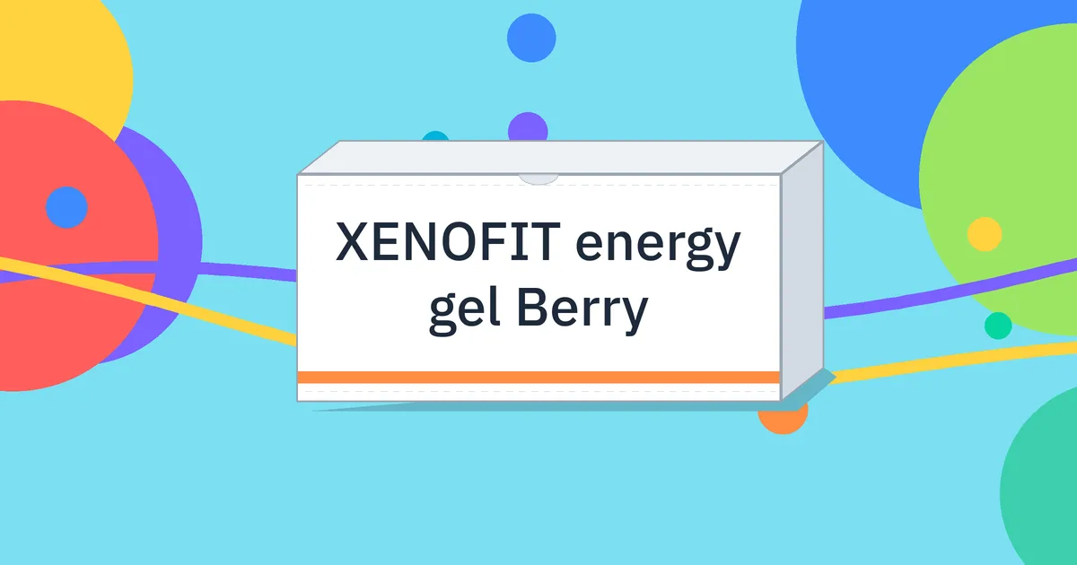 Symbolbild: Packung mit der Aufschrift XENOFIT energy gel Berry (PZN 16154509) – Verfügbarkeit und Bezug in Apotheken in Frankfurt am Main