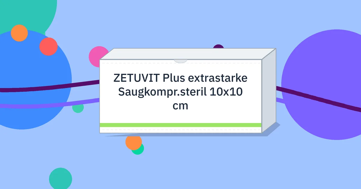 Symbolbild: Packung mit der Aufschrift ZETUVIT Plus extrastarke Saugkompr.steril 10x10 cm (PZN 20369782) – Verfügbarkeit und Bezug in Apotheken in Frankfurt am Main