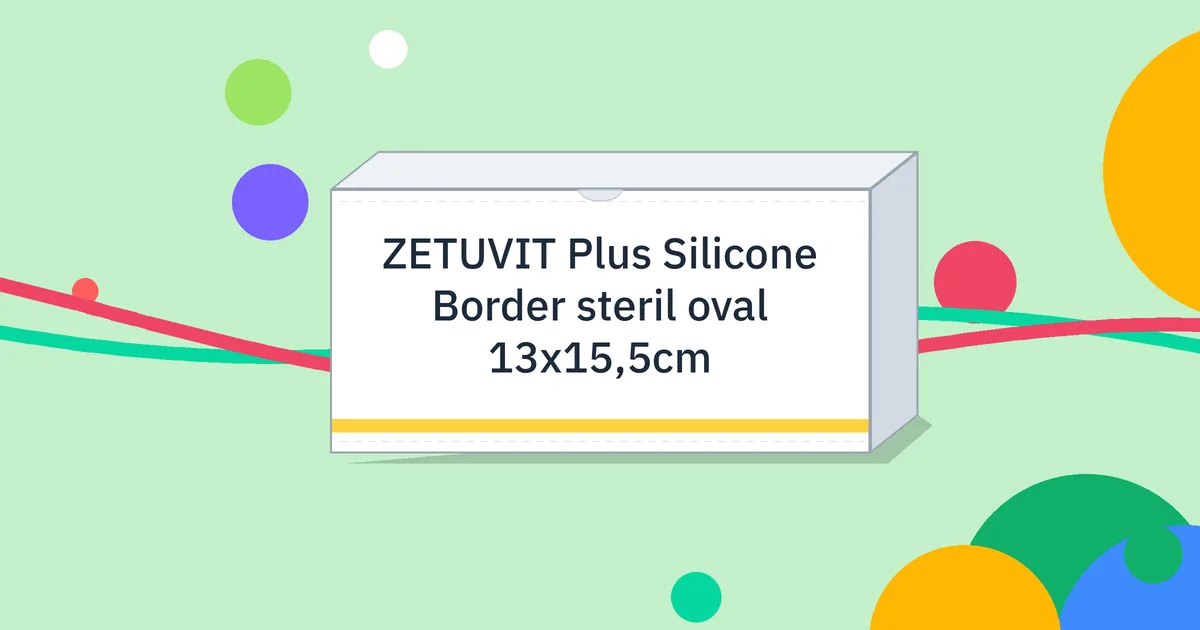 Symbolbild: Packung mit der Aufschrift ZETUVIT Plus Silicone Border steril oval 13x15,5cm (PZN 20016486) – Verfügbarkeit und Bezug in Apotheken in Frankfurt am Main
