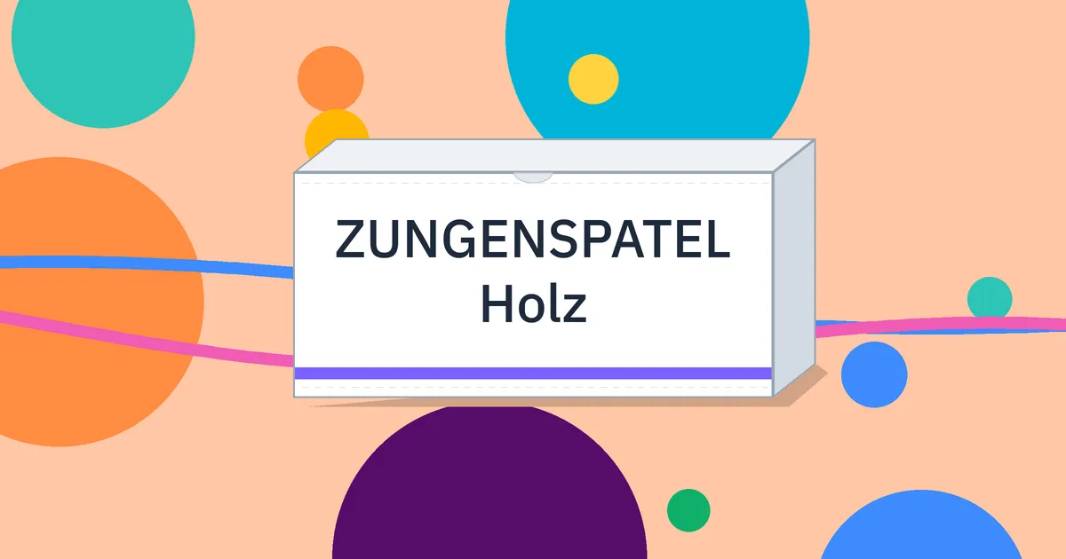 Symbolbild: Packung mit der Aufschrift ZUNGENSPATEL Holz (PZN 09330874) – Verfügbarkeit und Bezug in Apotheken in Frankfurt am Main