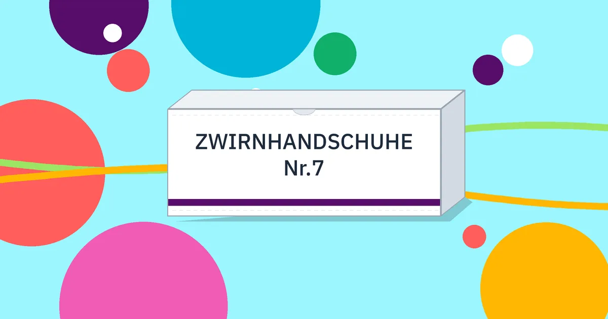 Symbolbild: Packung mit der Aufschrift ZWIRNHANDSCHUHE Nr.7 (PZN 04354692) – Verfügbarkeit und Bezug in Apotheken in Frankfurt am Main
