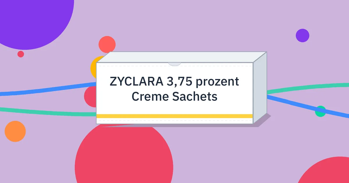 Symbolbild: Packung mit der Aufschrift ZYCLARA 3,75 prozent Creme Sachets (PZN 15866136) – Verfügbarkeit und Bezug in Apotheken in Frankfurt am Main