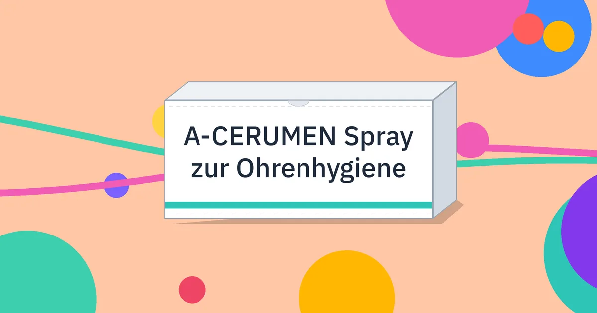 Symbolbild: Packung mit der Aufschrift A-CERUMEN Spray zur Ohrenhygiene (PZN 17639083) – Verfügbarkeit und Bezug in Apotheken in Frankfurt am Main