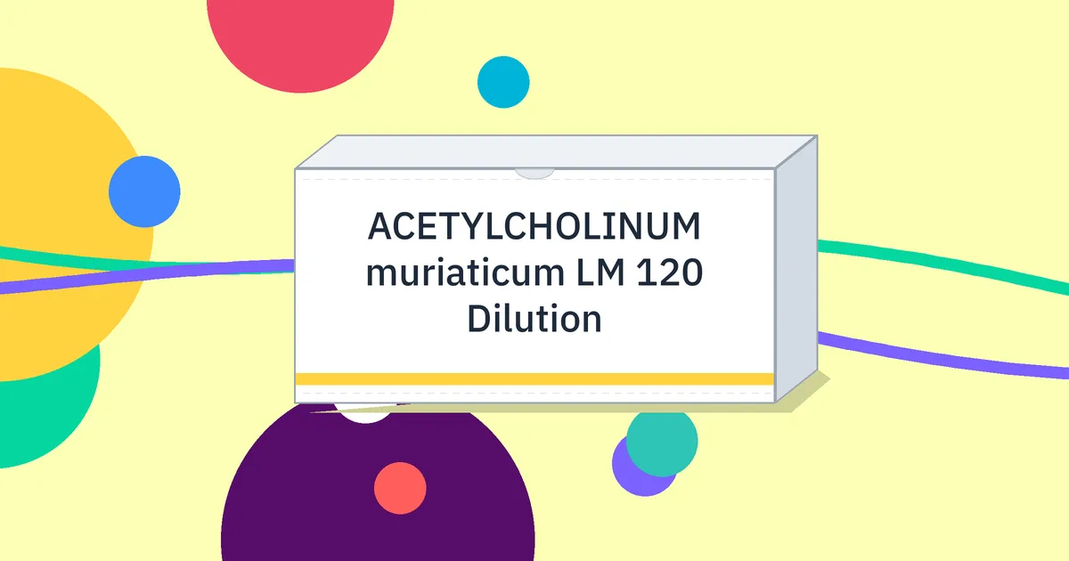Symbolbild: Packung mit der Aufschrift ACETYLCHOLINUM muriaticum LM 120 Dilution (PZN 13266627) – Verfügbarkeit und Bezug in Apotheken in Frankfurt am Main