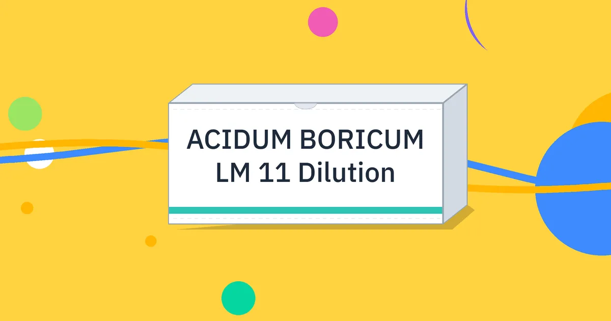 Symbolbild: Packung mit der Aufschrift ACIDUM BORICUM LM 11 Dilution (PZN 13269726) – Verfügbarkeit und Bezug in Apotheken in Frankfurt am Main