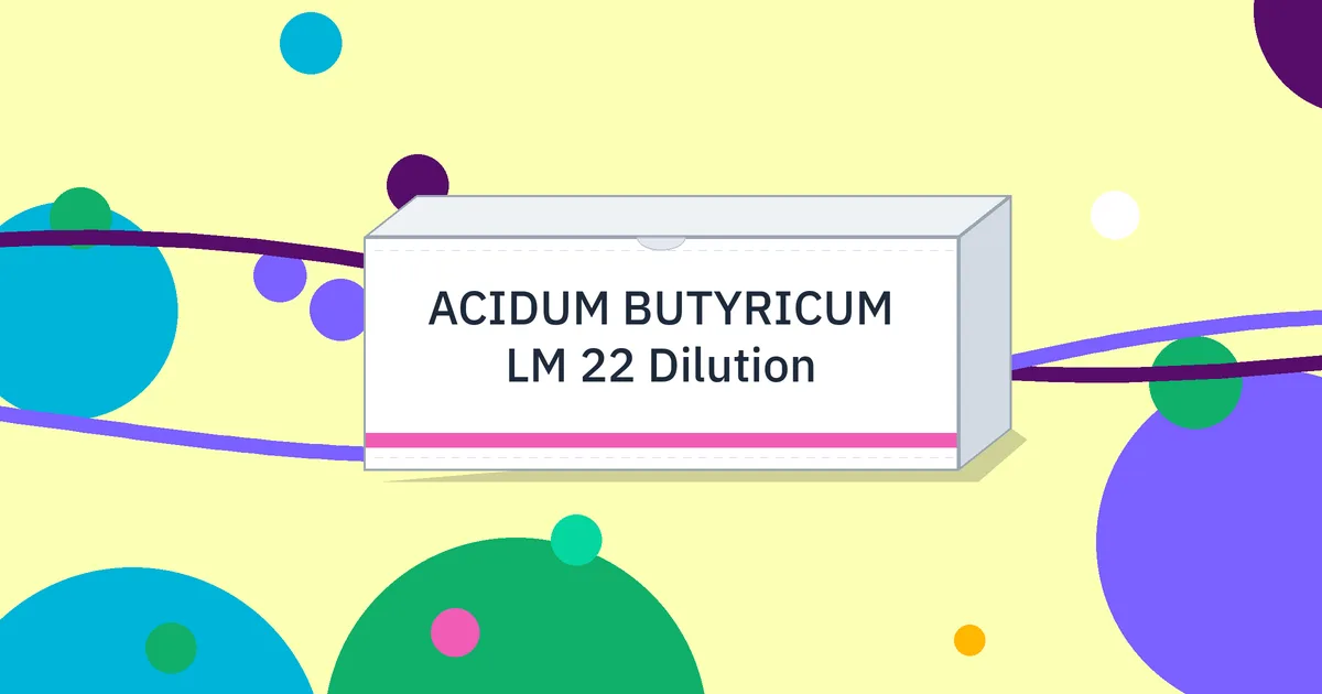 Symbolbild: Packung mit der Aufschrift ACIDUM BUTYRICUM LM 22 Dilution (PZN 13270899) – Verfügbarkeit und Bezug in Apotheken in Frankfurt am Main