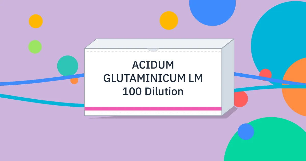 Symbolbild: Packung mit der Aufschrift ACIDUM GLUTAMINICUM LM 100 Dilution (PZN 13277045) – Verfügbarkeit und Bezug in Apotheken in Frankfurt am Main