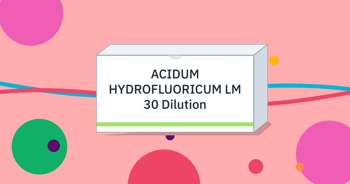 Symbolbild: Packung mit der Aufschrift ACIDUM HYDROFLUORICUM LM 30 Dilution (PZN 13500595) – Verfügbarkeit und Bezug in Apotheken in Frankfurt am Main