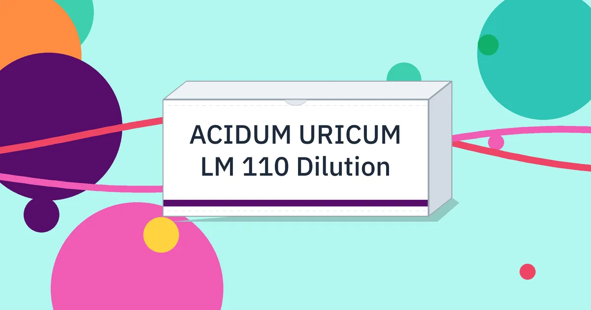 Symbolbild: Packung mit der Aufschrift ACIDUM URICUM LM 110 Dilution (PZN 13289290) – Verfügbarkeit und Bezug in Apotheken in Frankfurt am Main