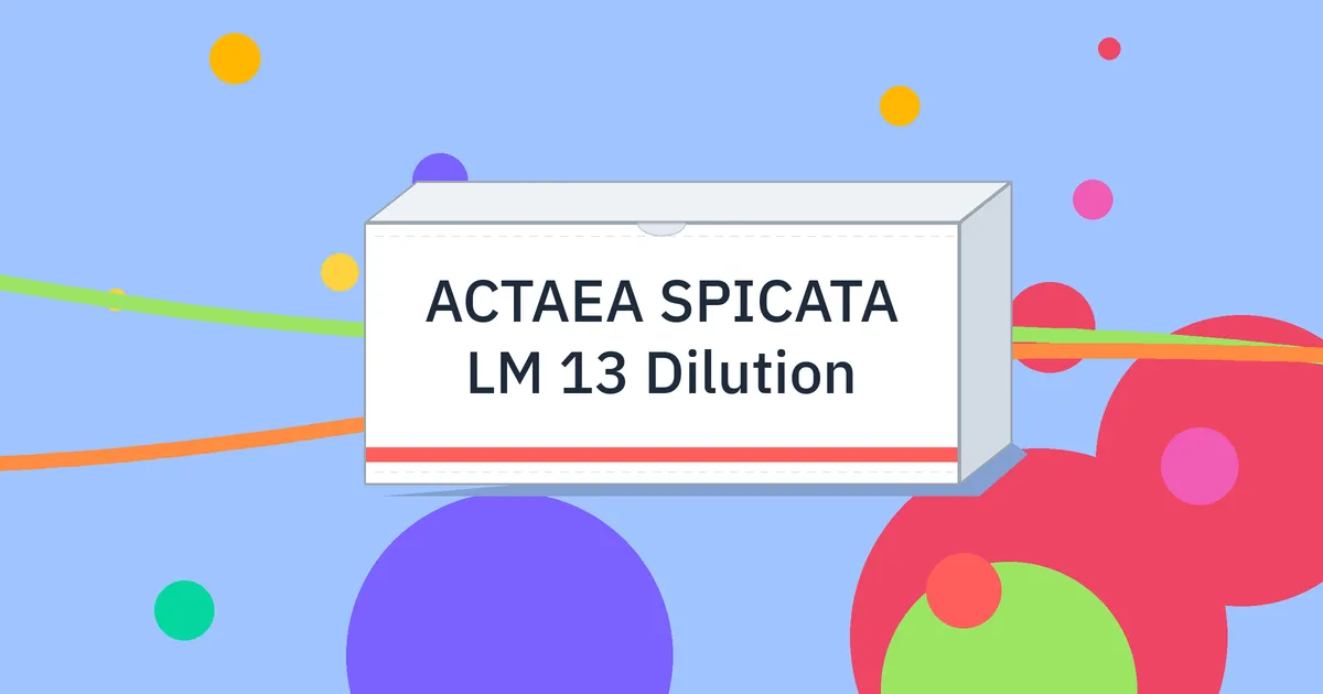 Symbolbild: Packung mit der Aufschrift ACTAEA SPICATA LM 13 Dilution (PZN 13293558) – Verfügbarkeit und Bezug in Apotheken in Frankfurt am Main