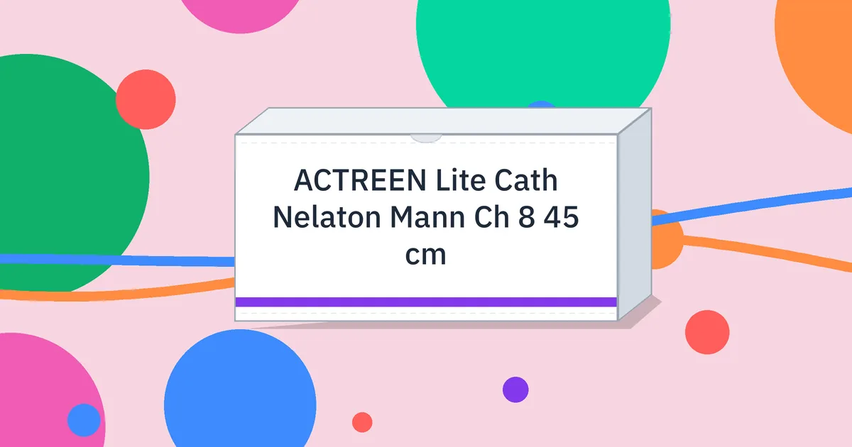 Symbolbild: Packung mit der Aufschrift ACTREEN Lite Cath Nelaton Mann Ch 8 45 cm (PZN 01677791) – Verfügbarkeit und Bezug in Apotheken in Frankfurt am Main