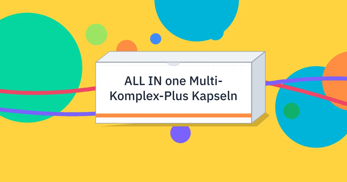 Symbolbild: Packung mit der Aufschrift ALL IN one Multi-Komplex-Plus Kapseln (PZN 19223748) – Verfügbarkeit und Bezug in Apotheken in Frankfurt am Main