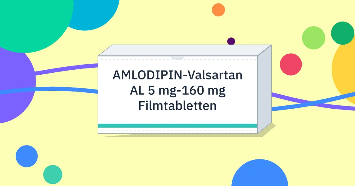 Symbolbild: Packung mit der Aufschrift AMLODIPIN-Valsartan AL 5 mg-160 mg Filmtabletten (PZN 13947907) – Verfügbarkeit und Bezug in Apotheken in Frankfurt am Main