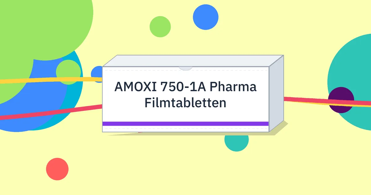 Symbolbild: Packung mit der Aufschrift AMOXI 750-1A Pharma Filmtabletten (PZN 00658780) – Verfügbarkeit und Bezug in Apotheken in Frankfurt am Main