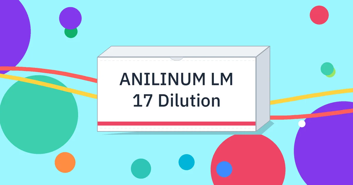 Symbolbild: Packung mit der Aufschrift ANILINUM LM 17 Dilution (PZN 12762465) – Verfügbarkeit und Bezug in Apotheken in Frankfurt am Main