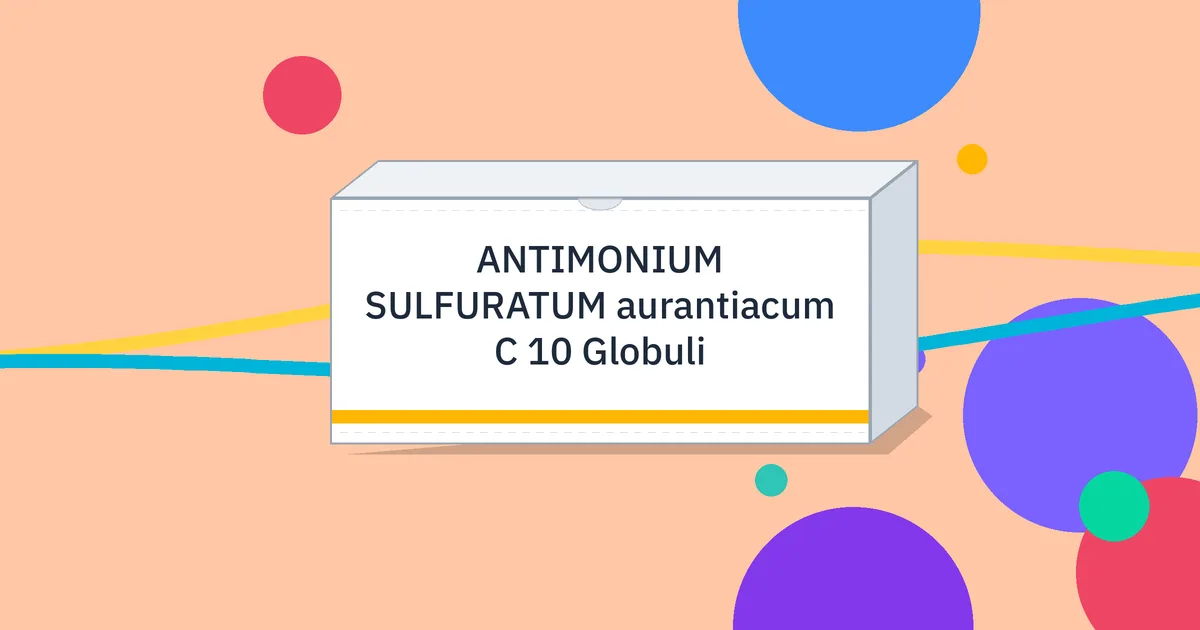 Symbolbild: Packung mit der Aufschrift ANTIMONIUM SULFURATUM aurantiacum C 10 Globuli (PZN 07454514) – Verfügbarkeit und Bezug in Apotheken in Frankfurt am Main
