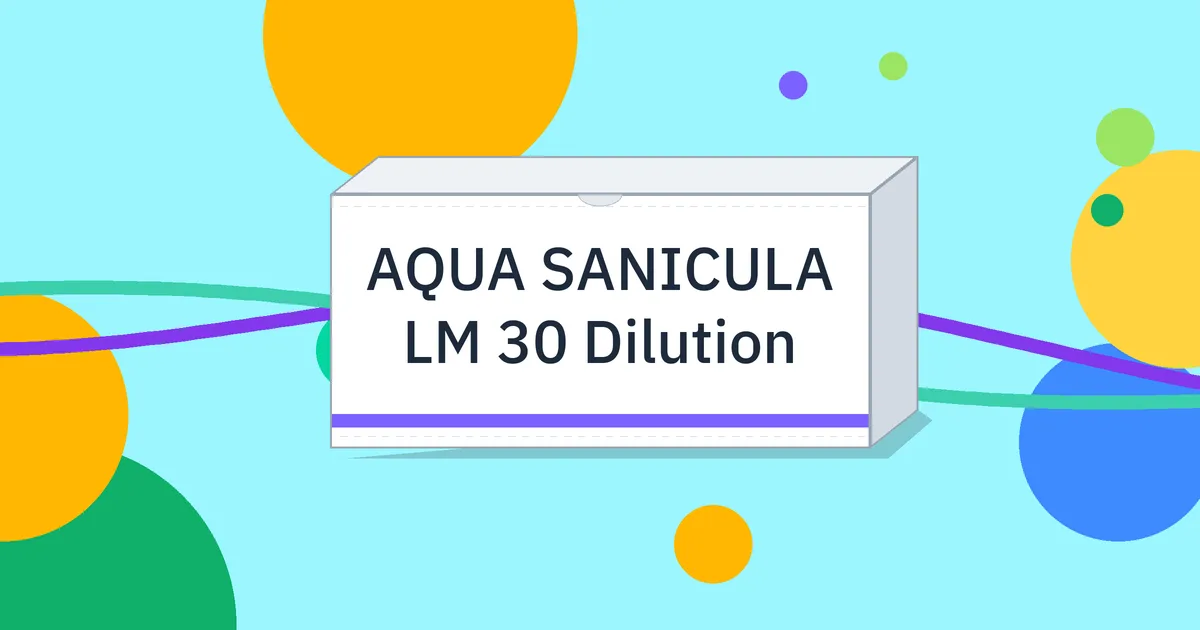 Symbolbild: Packung mit der Aufschrift AQUA SANICULA LM 30 Dilution (PZN 13382380) – Verfügbarkeit und Bezug in Apotheken in Frankfurt am Main