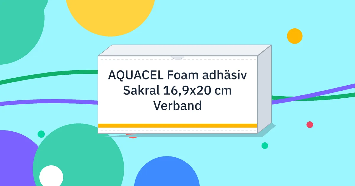 Symbolbild: Packung mit der Aufschrift AQUACEL Foam adhäsiv Sakral 16,9x20 cm Verband (PZN 12449544) – Verfügbarkeit und Bezug in Apotheken in Frankfurt am Main
