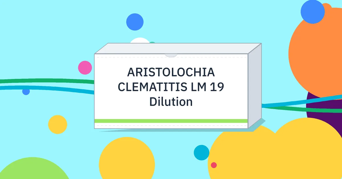 Symbolbild: Packung mit der Aufschrift ARISTOLOCHIA CLEMATITIS LM 19 Dilution (PZN 13391516) – Verfügbarkeit und Bezug in Apotheken in Frankfurt am Main