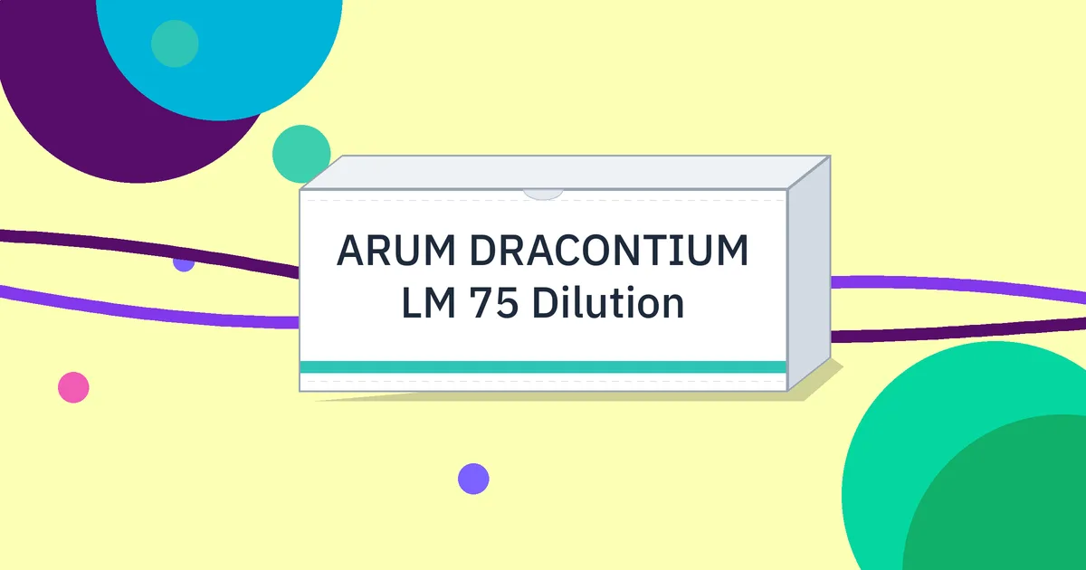 Symbolbild: Packung mit der Aufschrift ARUM DRACONTIUM LM 75 Dilution (PZN 13395690) – Verfügbarkeit und Bezug in Apotheken in Frankfurt am Main