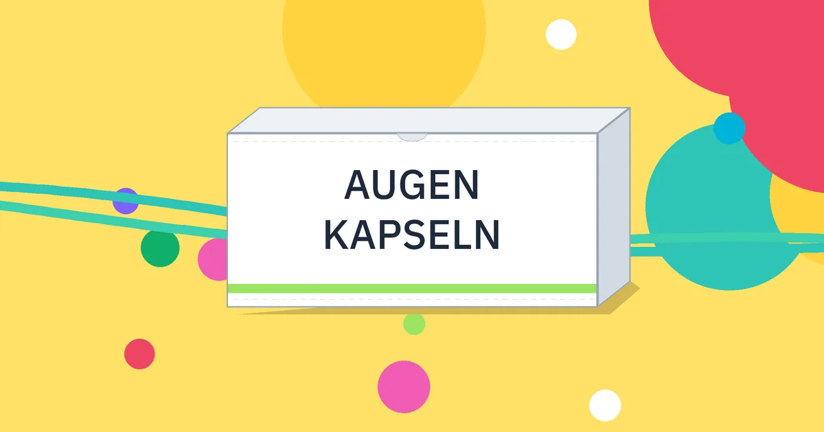 Symbolbild: Packung mit der Aufschrift AUGEN KAPSELN (PZN 10108000) – Verfügbarkeit und Bezug in Apotheken in Frankfurt am Main