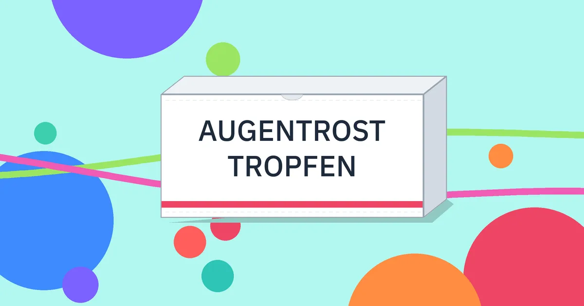 Symbolbild: Packung mit der Aufschrift AUGENTROST TROPFEN (PZN 14282031) – Verfügbarkeit und Bezug in Apotheken in Frankfurt am Main