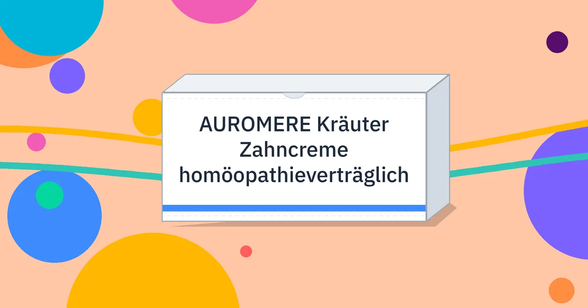 Symbolbild: Packung mit der Aufschrift AUROMERE Kräuter Zahncreme homöopathieverträglich (PZN 11177859) – Verfügbarkeit und Bezug in Apotheken in Frankfurt am Main
