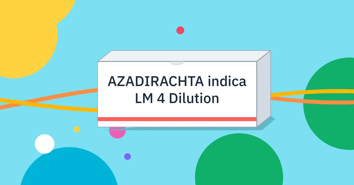 Symbolbild: Packung mit der Aufschrift AZADIRACHTA indica LM 4 Dilution (PZN 13374647) – Verfügbarkeit und Bezug in Apotheken in Frankfurt am Main