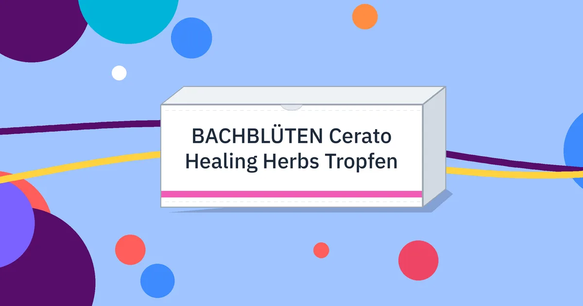 Symbolbild: Packung mit der Aufschrift BACHBLÜTEN Cerato Healing Herbs Tropfen (PZN 07363243) – Verfügbarkeit und Bezug in Apotheken in Frankfurt am Main