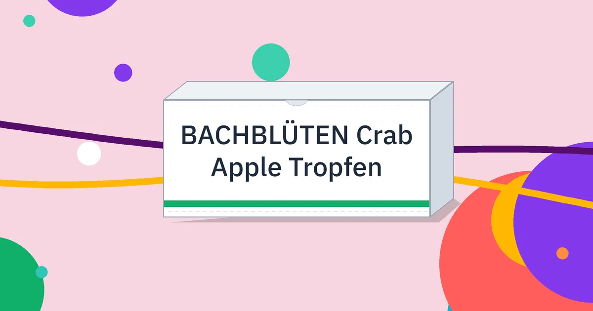 Symbolbild: Packung mit der Aufschrift BACHBLÜTEN Crab Apple Tropfen (PZN 08733618) – Verfügbarkeit und Bezug in Apotheken in Frankfurt am Main